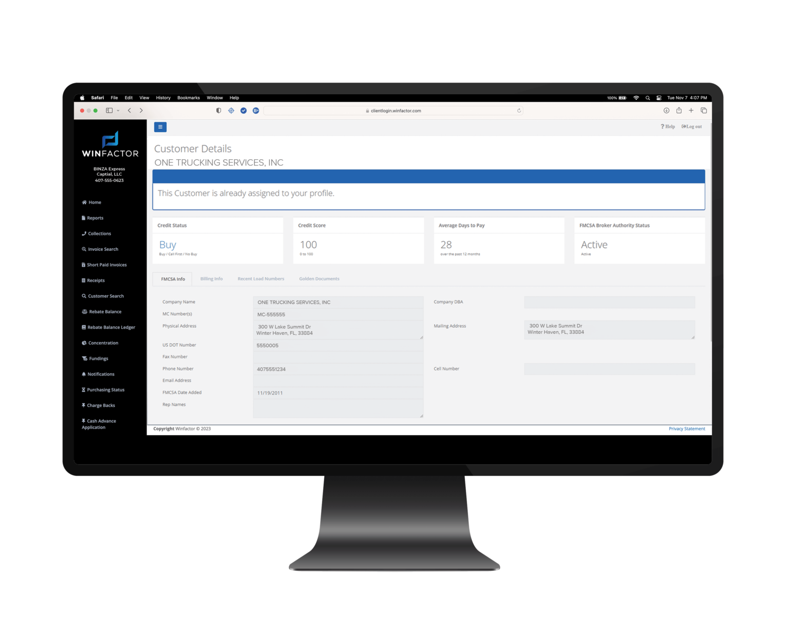 Customer Factoring Software - WinFactor